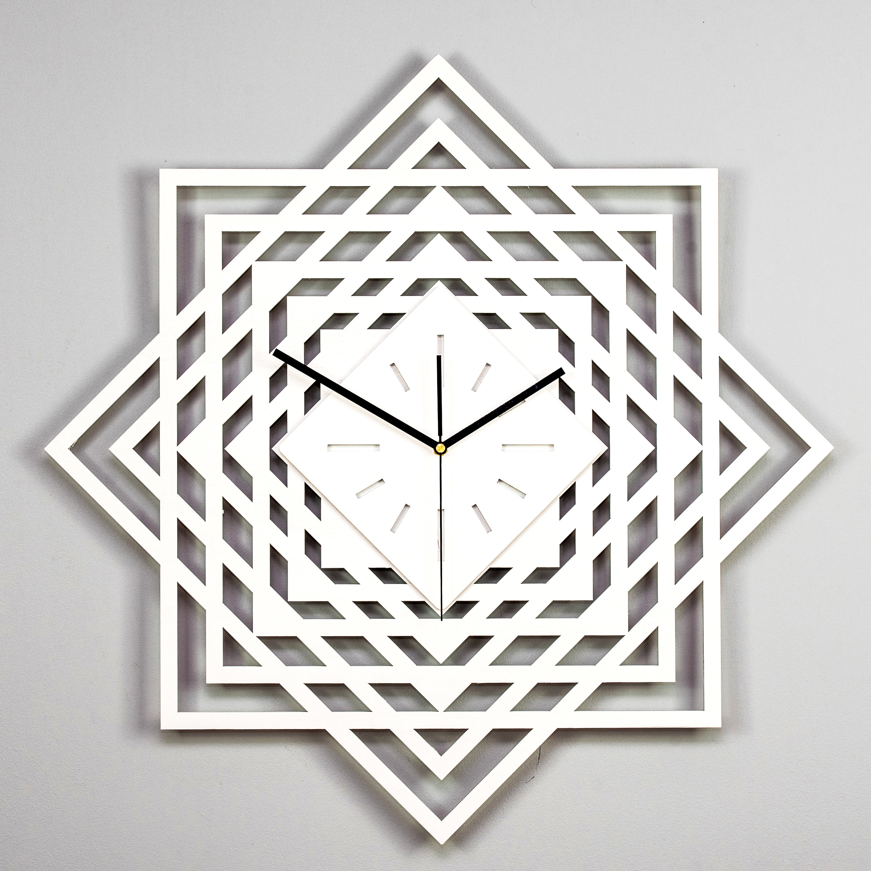 MODERN Wooden Geometric Wall Clock for Bedroom Living - Etsy