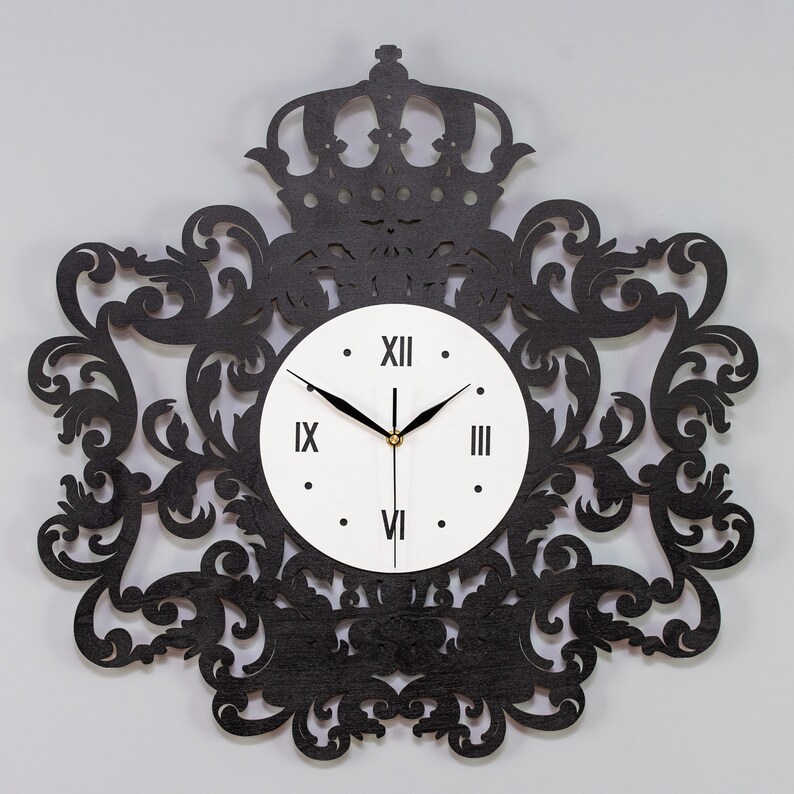 CROWN Vintage Wall Clock VICTORIAN Designwooden Clock for - Etsy