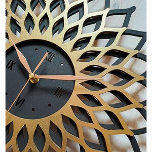 Wall Clock BOHO, SUNBURST, Mid Century Modern, Wooden Clock for Bedroom ...