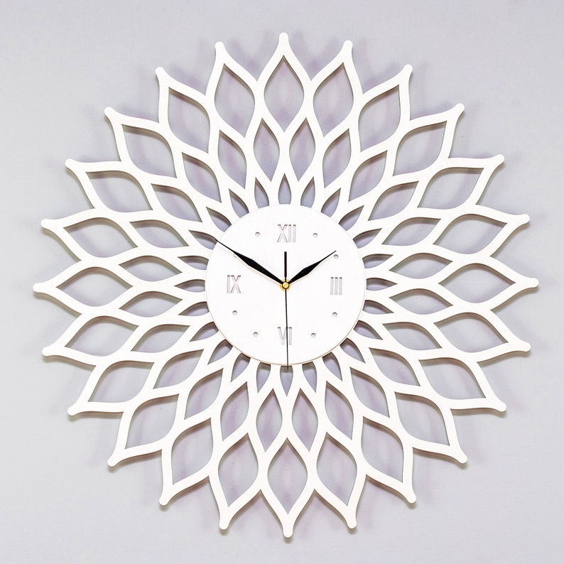 SUNBURST, Mid Century, Wall Clock,design,, Wooden Clock for Bedroom ...