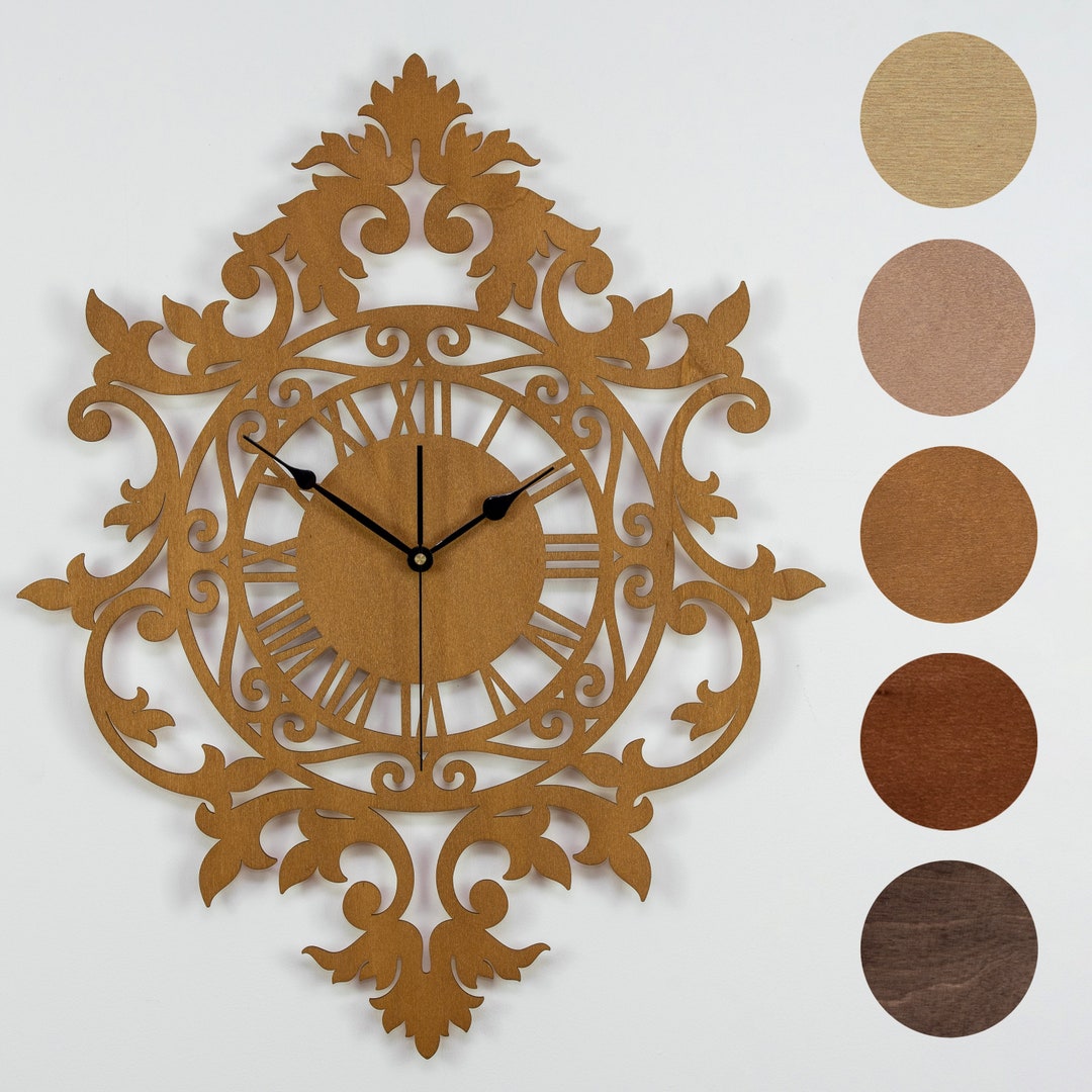 Vintage Wall Clock, VICTORIAN Design, Wooden Clock for Bedroom, Living ...