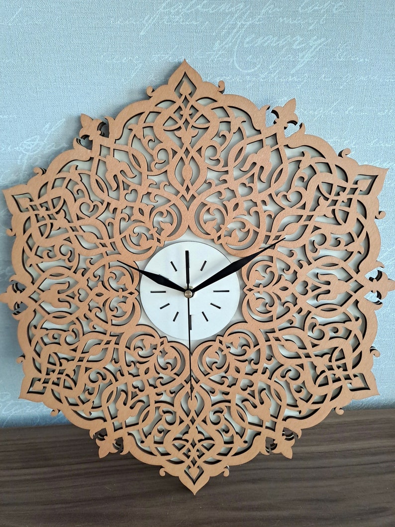 MOROCCAN, ORIENTAL Wall Clock, Decorative, Islamic,arabic Style, Wooden ...