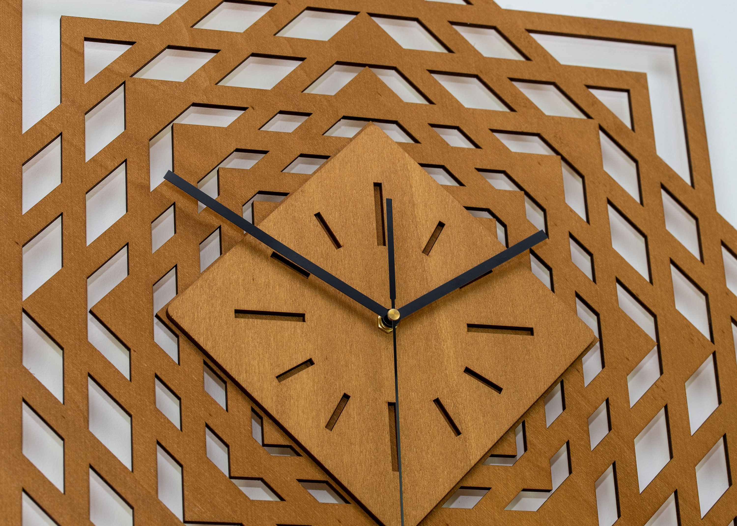 MODERN Wooden Geometric Wall Clock for Bedroom Living - Etsy