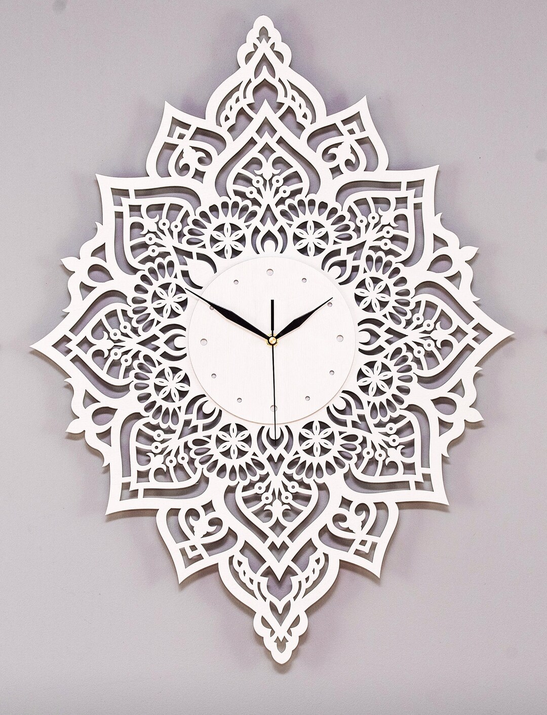 MANDALA Wall Clock, Yoga, Wall Clock, Ornament,unusual Wooden Clock ...