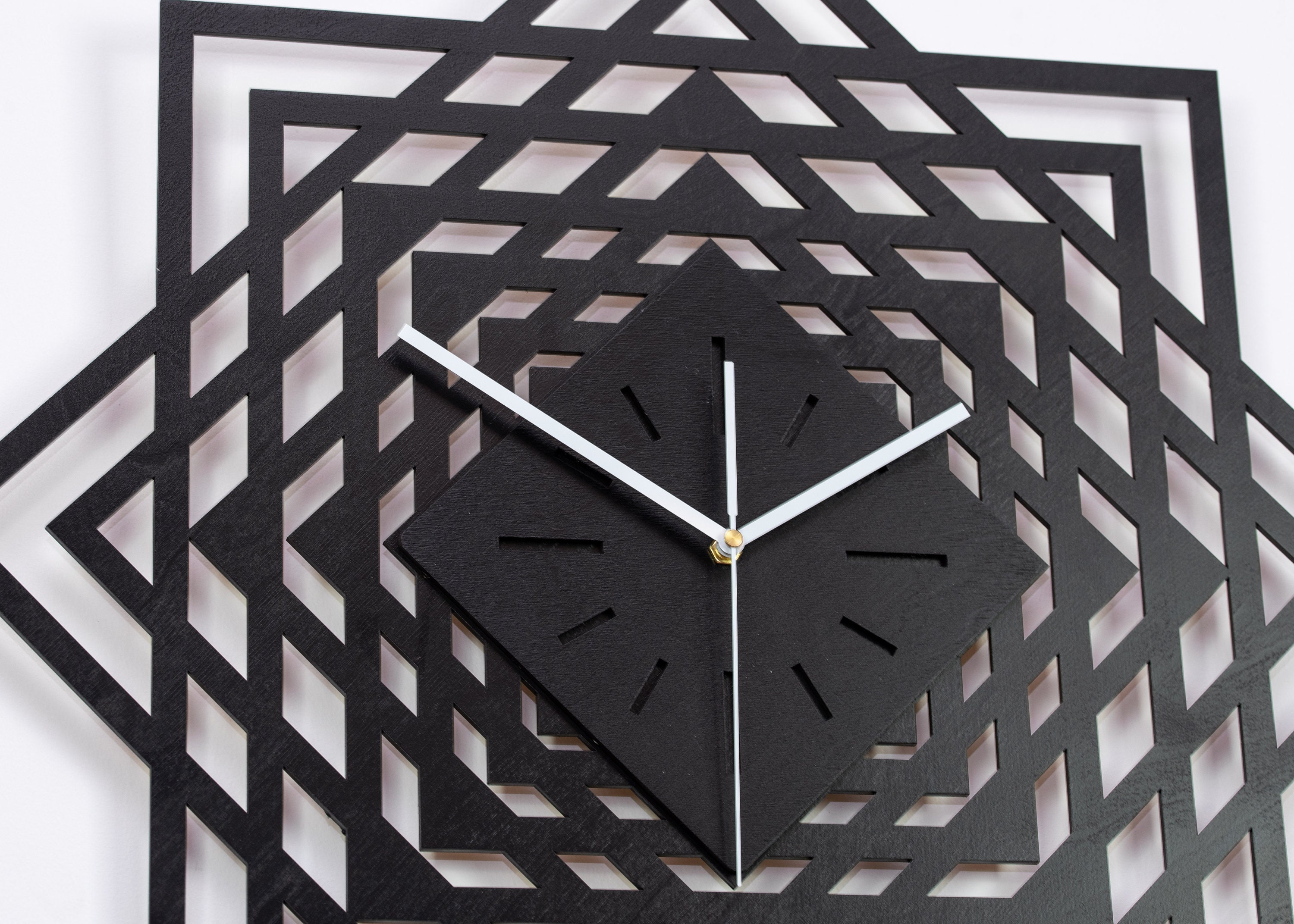 MODERN Wooden Geometric Wall Clock for Bedroom Living - Etsy