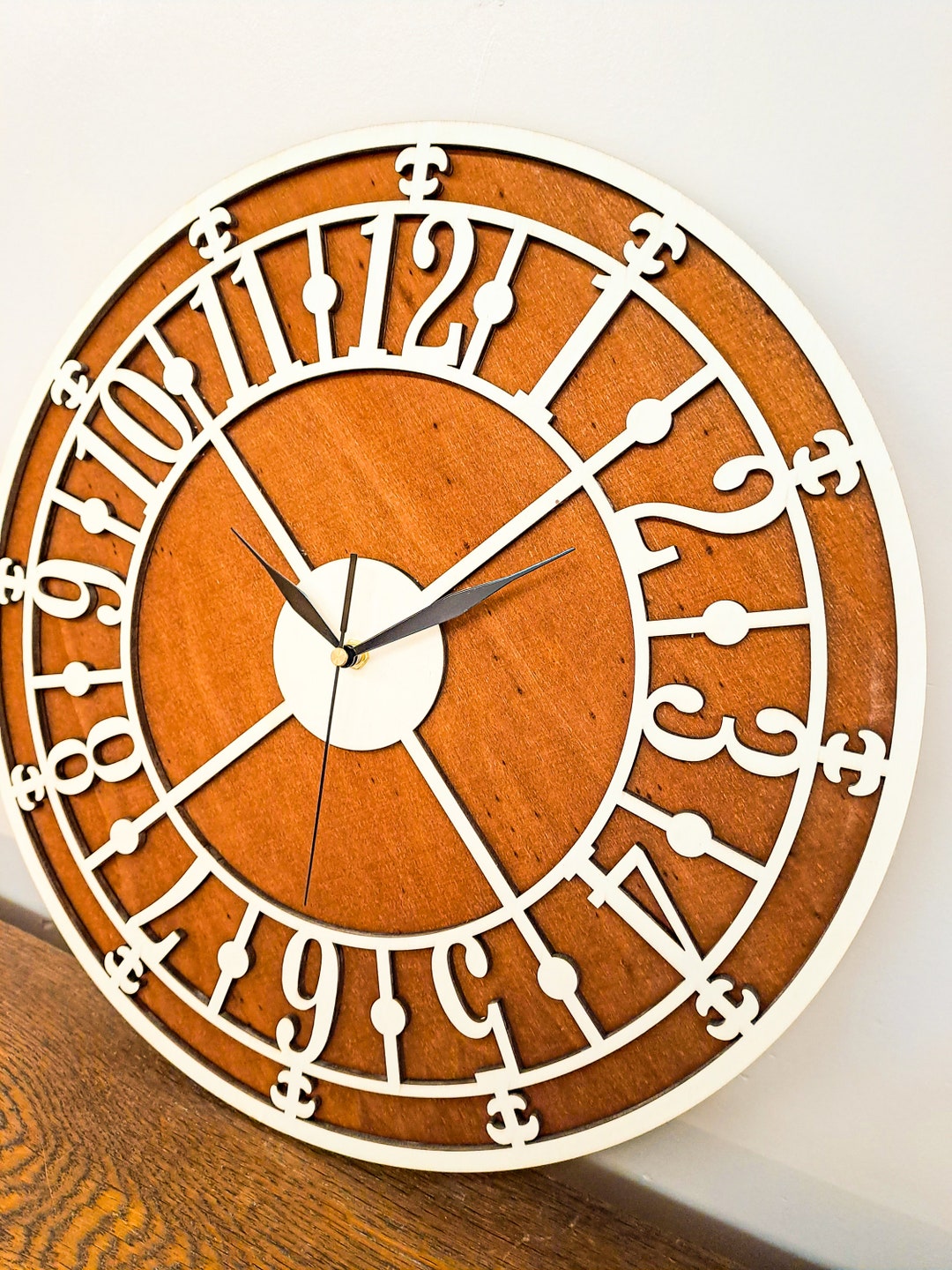 Vintage Large Wall Clock, Minimalistic, Farmhouse Wall Clock ...