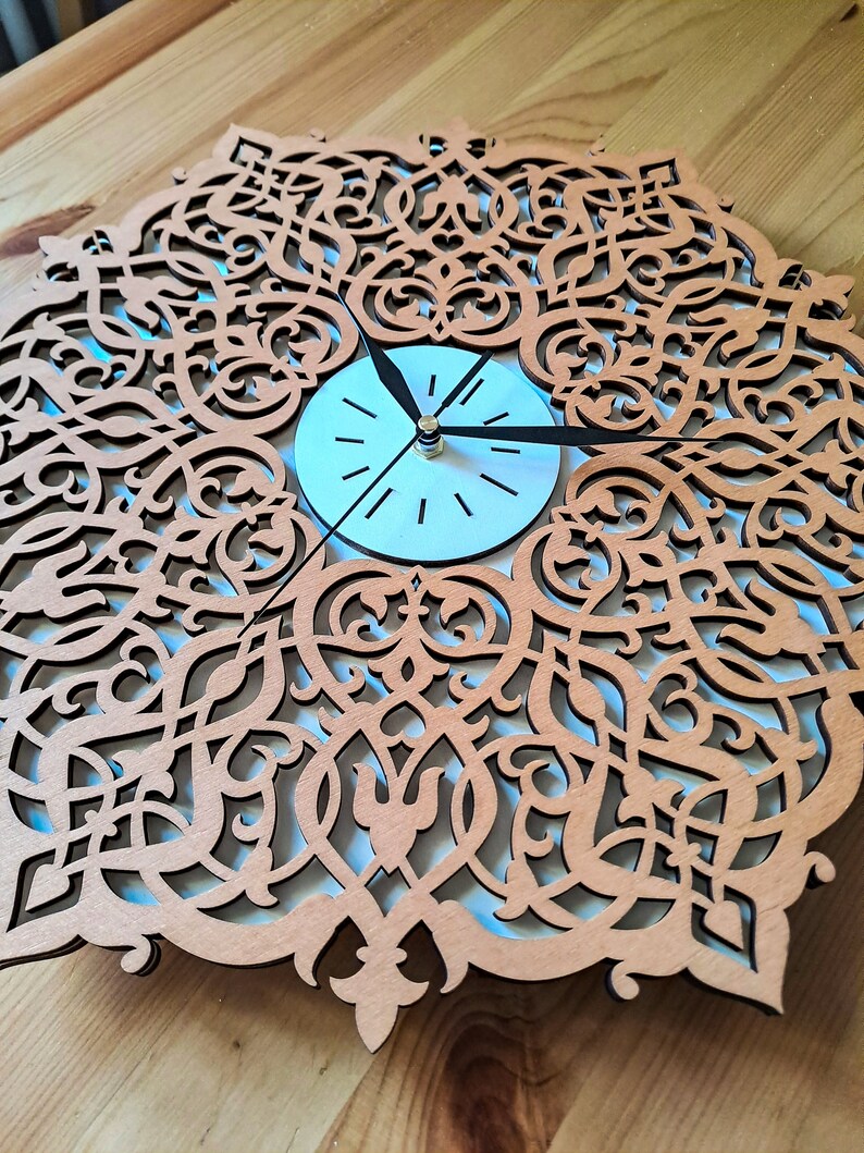 MOROCCAN, ORIENTAL Wall Clock, Decorative, Islamic,arabic Style, Wooden ...