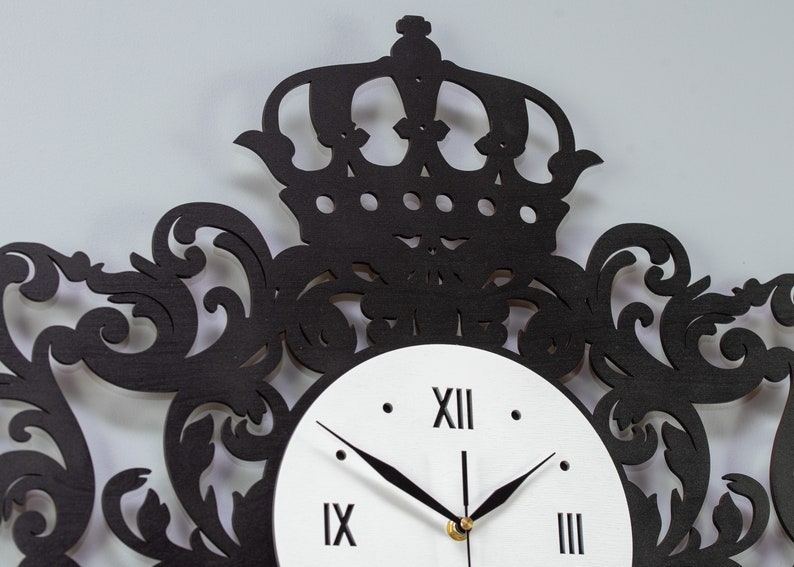 CROWN Vintage Wall Clock VICTORIAN Designwooden Clock for - Etsy