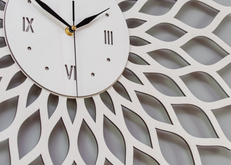 SUNBURST, Mid Century, Wall Clock,design,, Wooden Clock for Bedroom ...