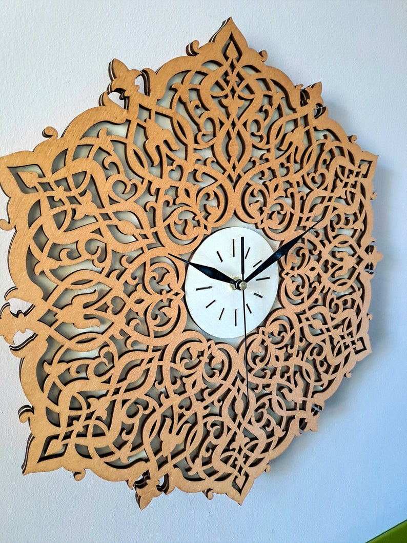 MOROCCAN, ORIENTAL Wall Clock, Decorative, Islamic,arabic Style, Wooden ...