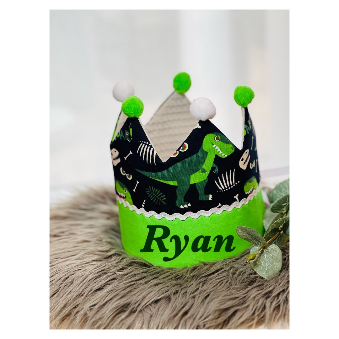 Dinosaur Birthday Crown With Names and Numbers - Etsy