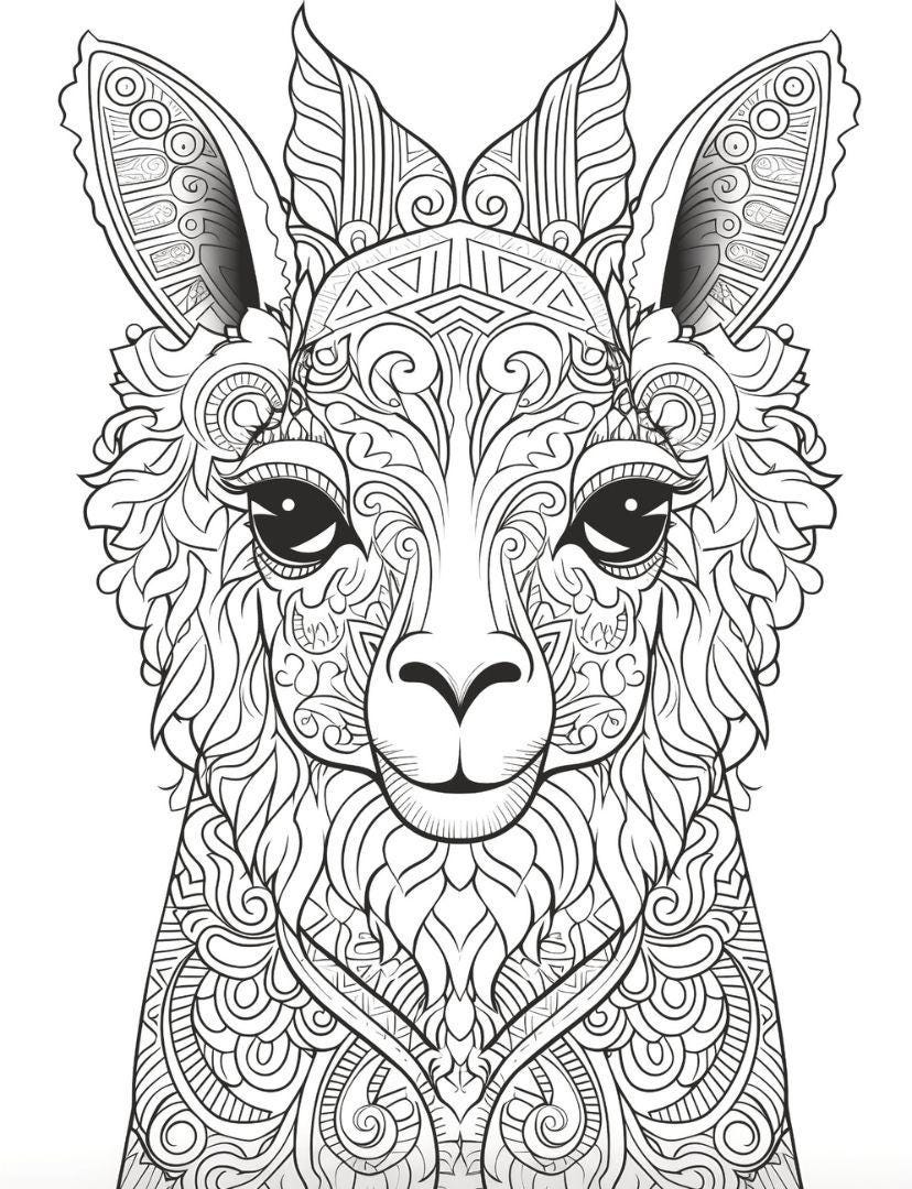 50 Mandala Animals Coloring Pages | Instant Download | Light and Dark ...