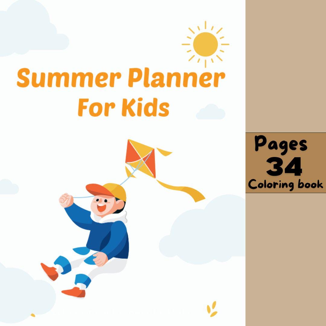 34 Pages Summer Planner for Kids | Instant Digital Download | Summer ...