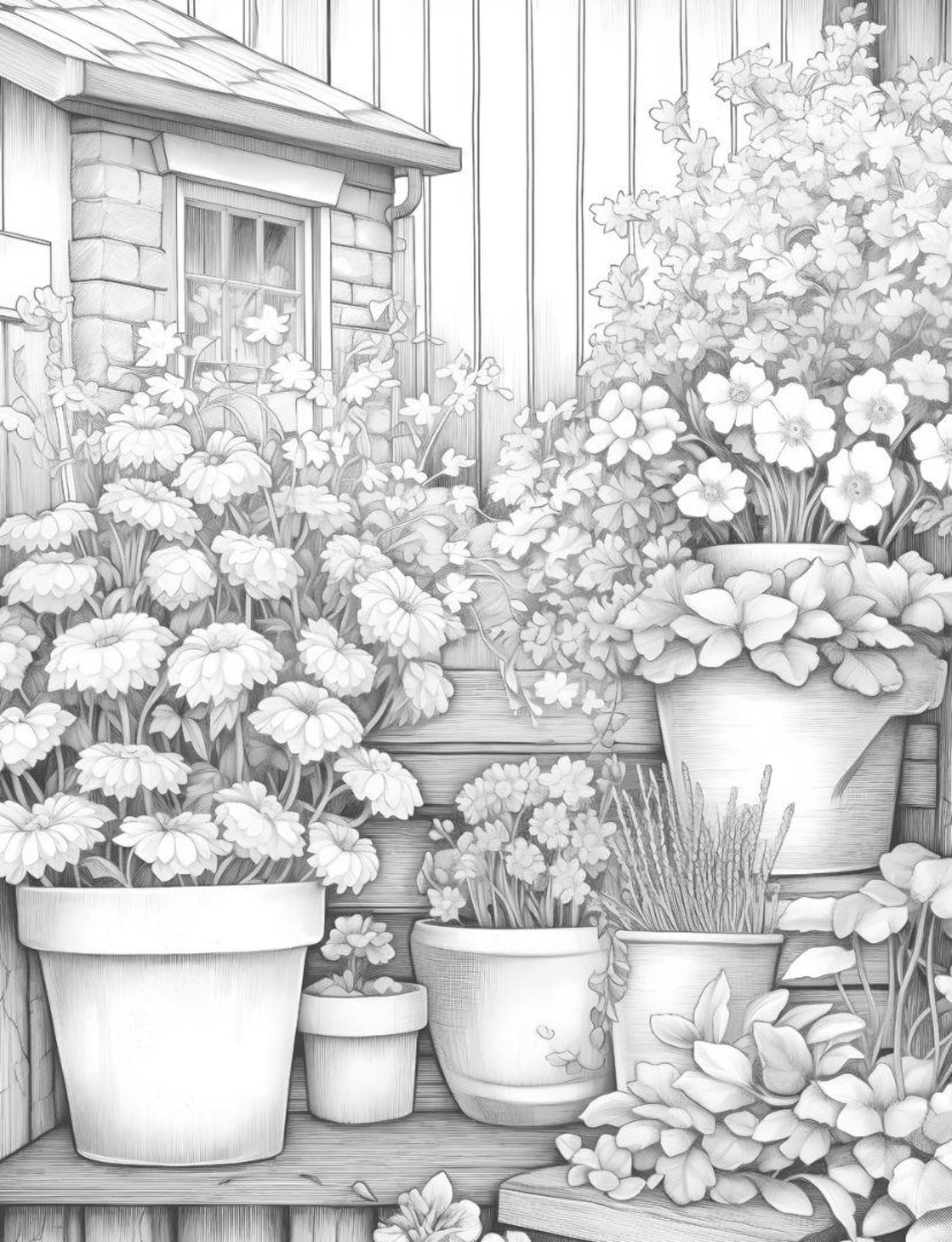 50 Spring Gardens Coloring Page | Instant Digital Download | Light and ...