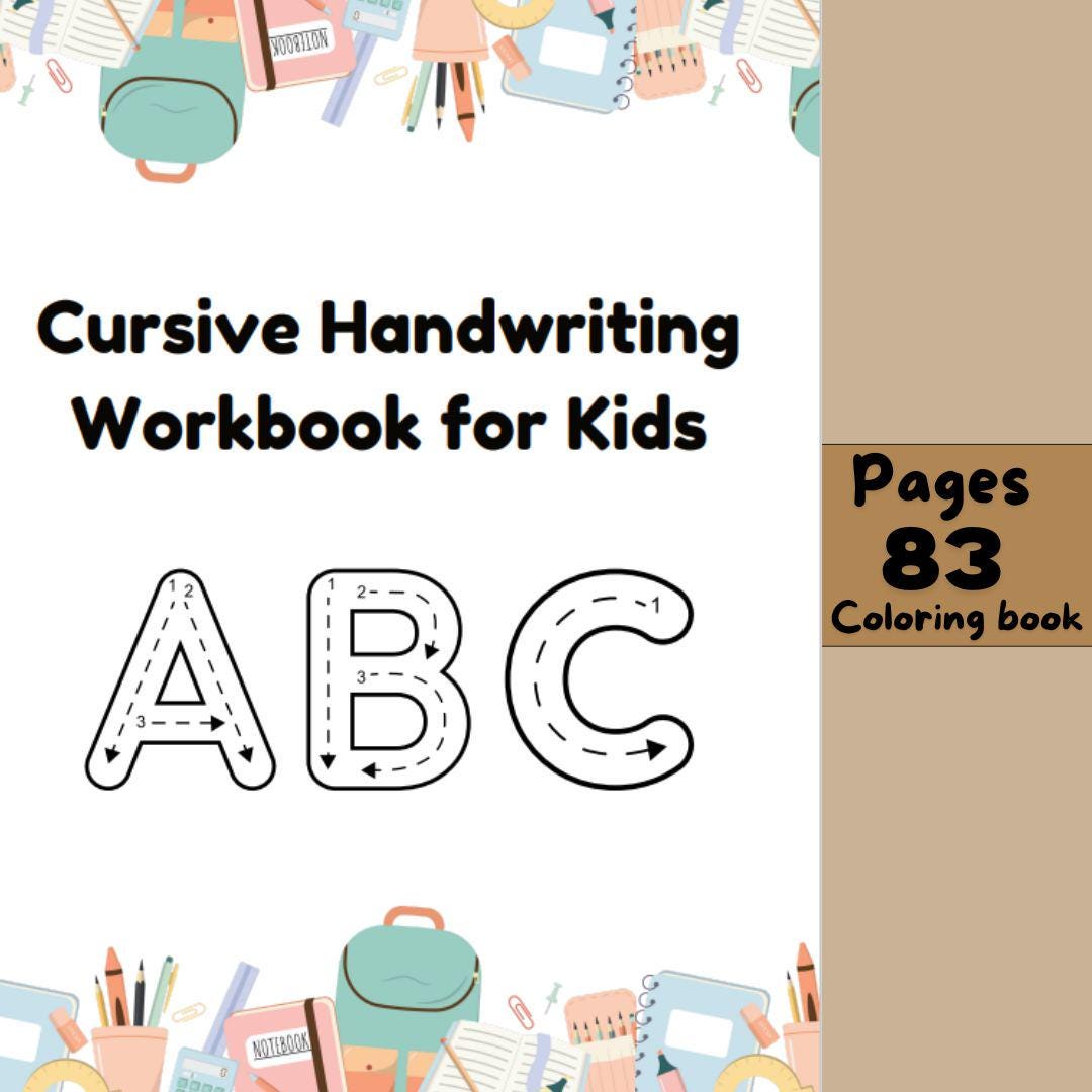 Cursive Handwriting Workbook for Kids | Alphabet Tracing (digital ...