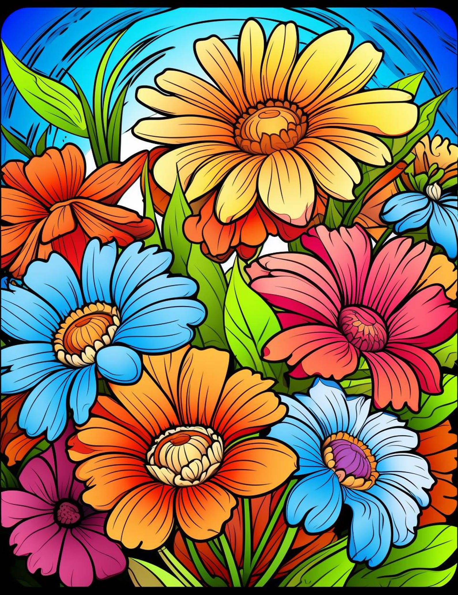 Relaxing Flower Coloring Book | Set of 100 Pages | Digital Coloring ...