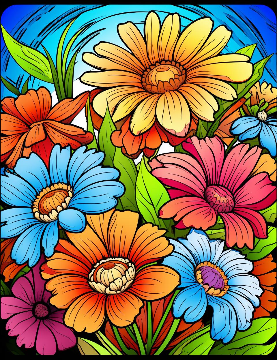 Relaxing Flower Coloring Book | Set of 100 Pages | Digital Coloring ...