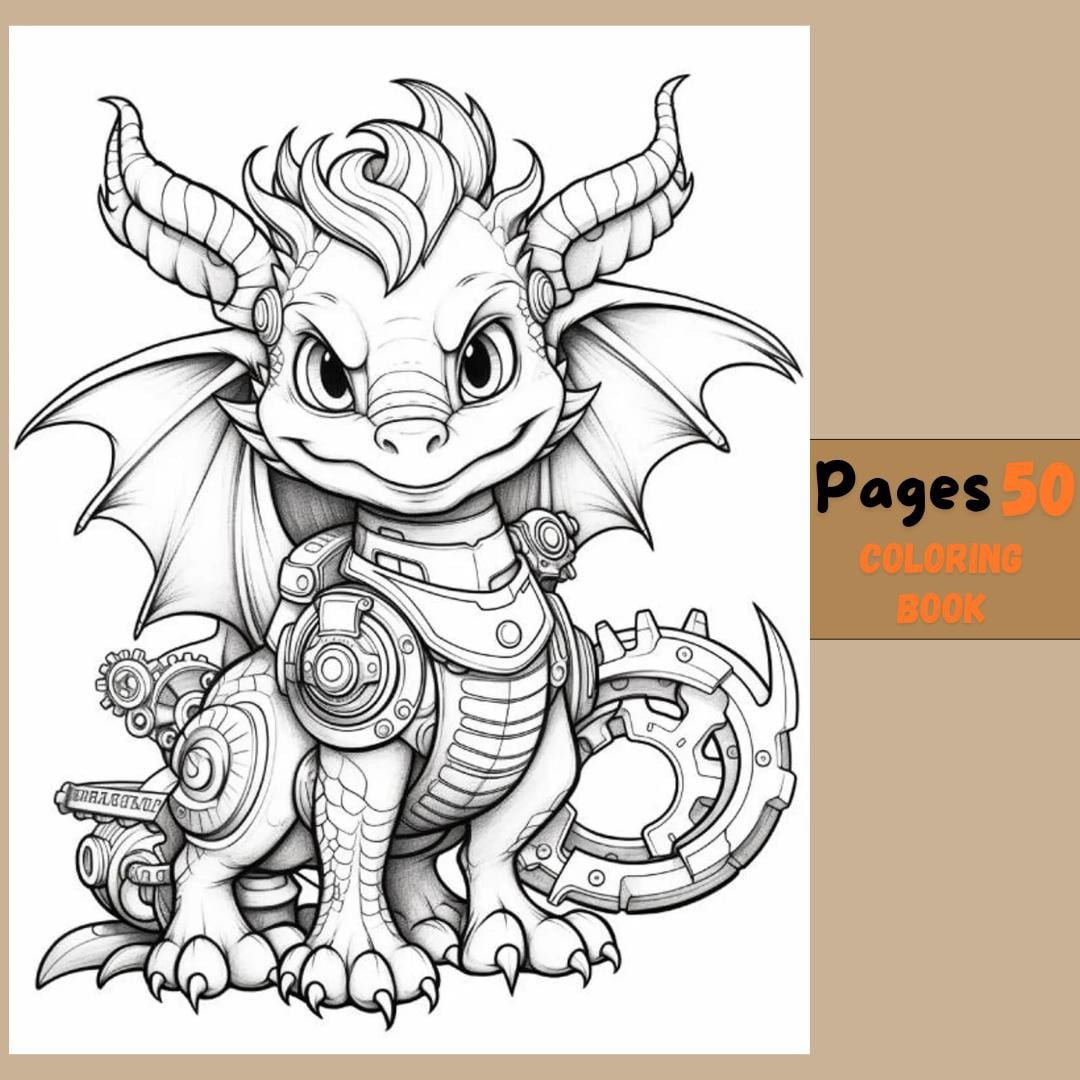 Dragon Coloring Book for Adults and Kids | 50 Pages | Printable Pdf ...