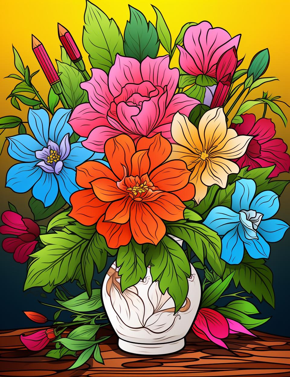 Relaxing Flower Coloring Book | Set of 100 Pages | Digital Coloring ...