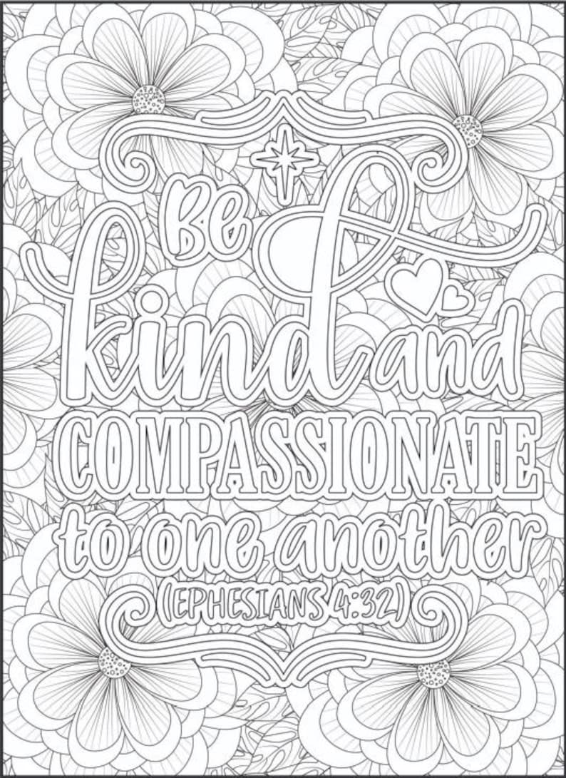 Bible Verse Quotes Coloring Book | Set of 40 Page Christian Coloring ...