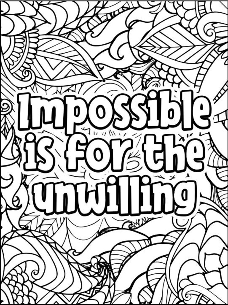 Set of 30 Coloring Pages | Motivational Quotes Coloring Pages | Anxiety ...