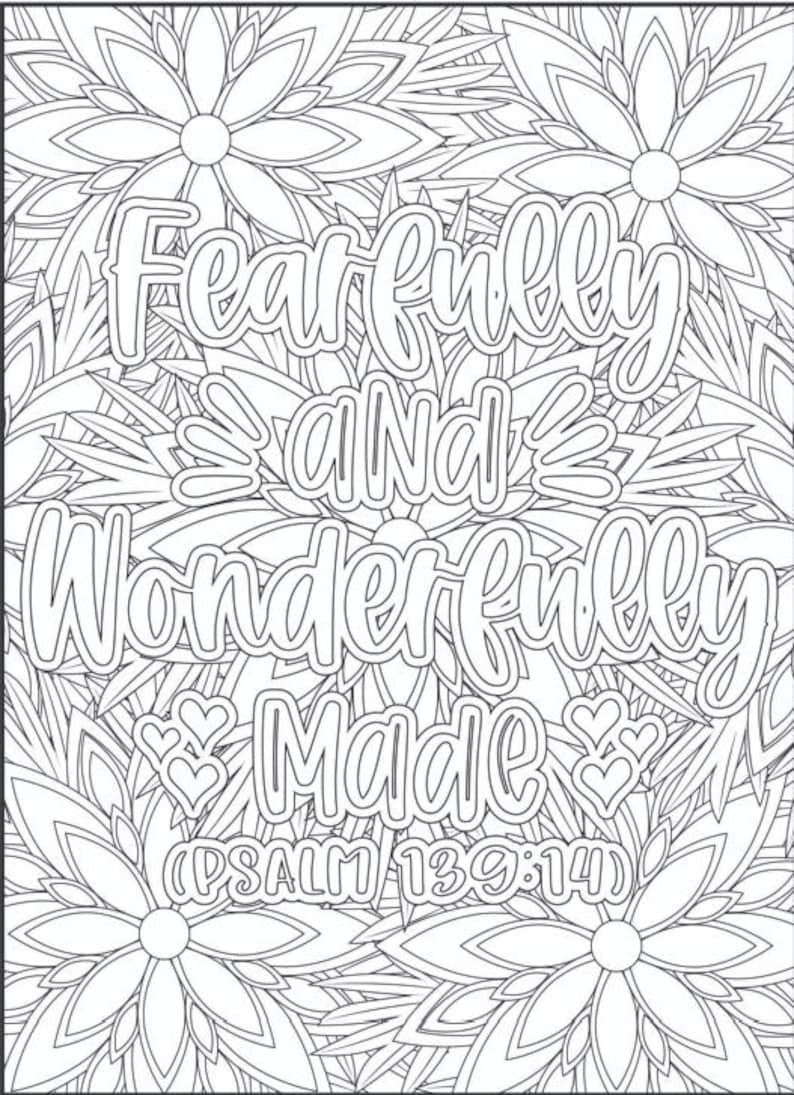 Bible Verse Coloring Book | 40 Page Christian Quotes (instant Download ...