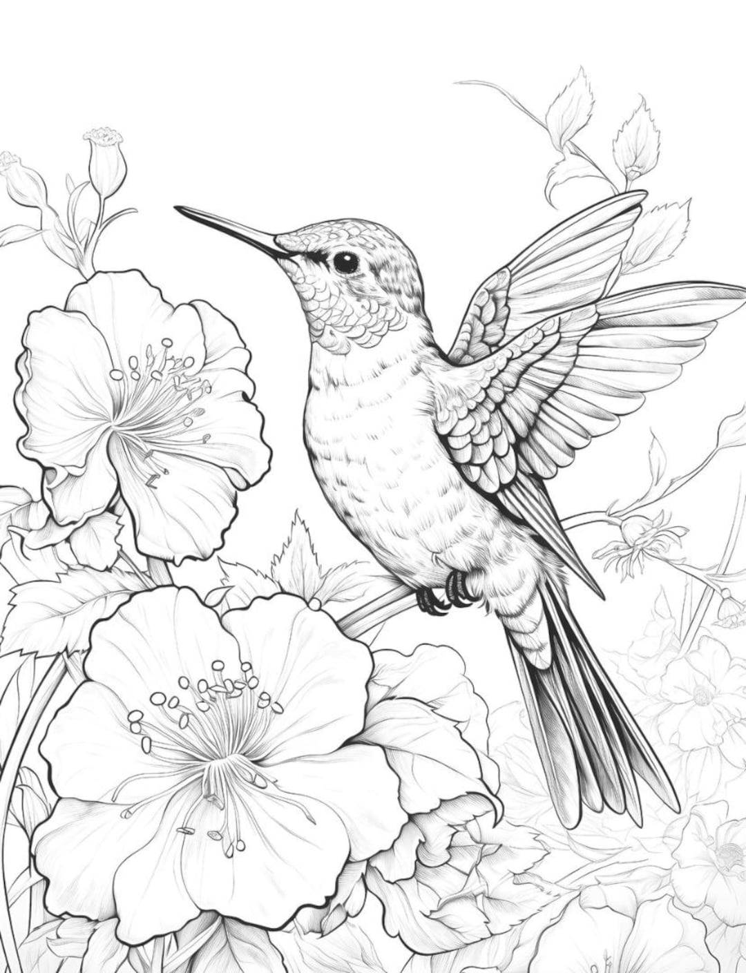50 Birds Coloring Pages | Instant Digital Download | Light and Dark PDF ...
