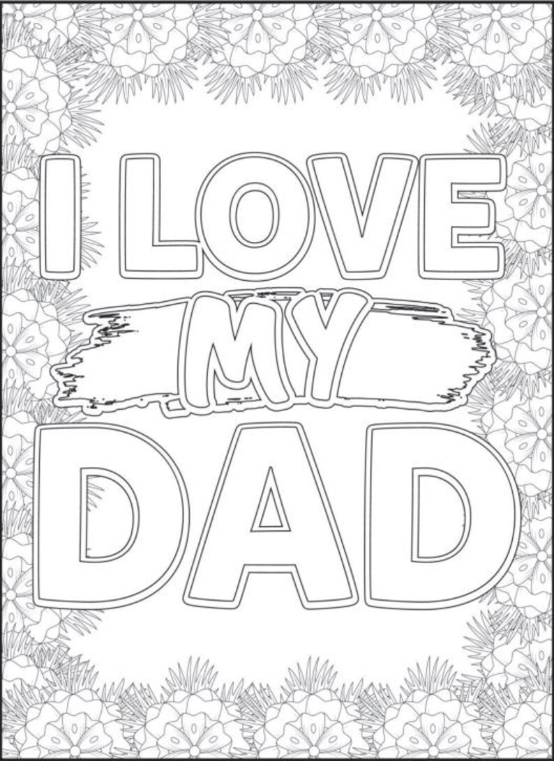 Dad Quotes Coloring Book | Relaxing Stress Relief | Set of 40 Coloring ...