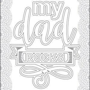 Dad Quotes Coloring Book | Relaxing Stress Relief | Set of 40 Coloring ...