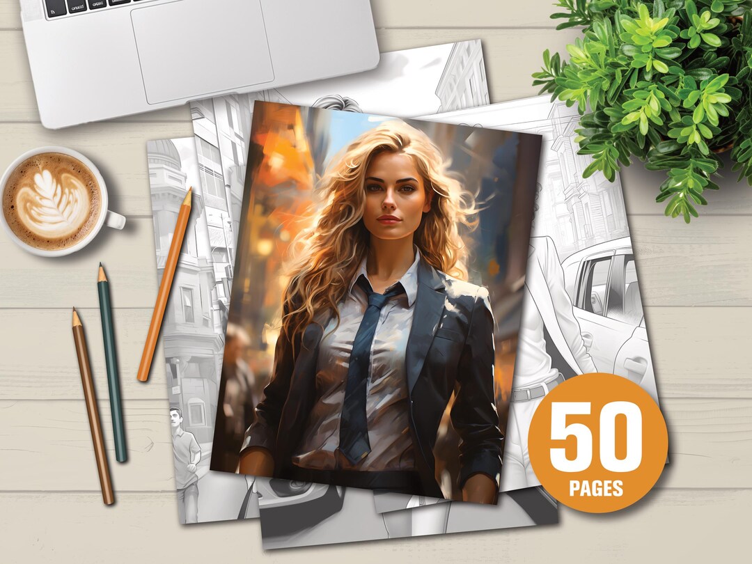50 Business Women Coloring Sheets | Instant Digital Download | Adults ...