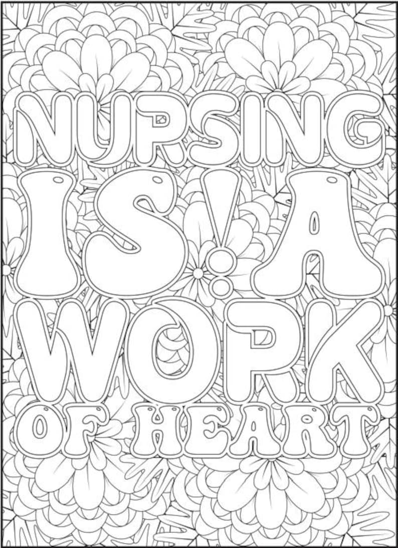 Nurse Quotes Coloring Pages | 40 Printable Affirmation Designs (digital ...