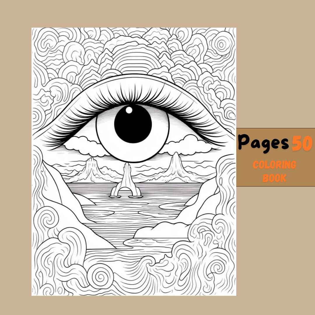Boho Coloring Book 50 Pages | Landscape Coloring Pages | Aesthetic ...