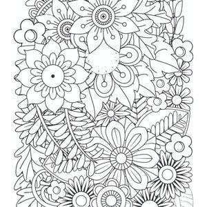 Set of 50 Flowers Zentangle Coloring Book | Flower Printables | Enhance ...