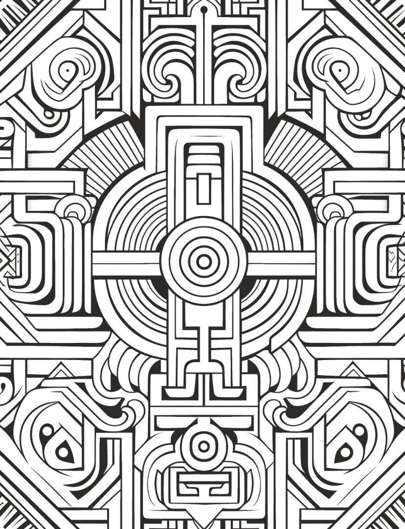50 Pattern Coloring Pages | Instant Digital Download | Light and Dark ...