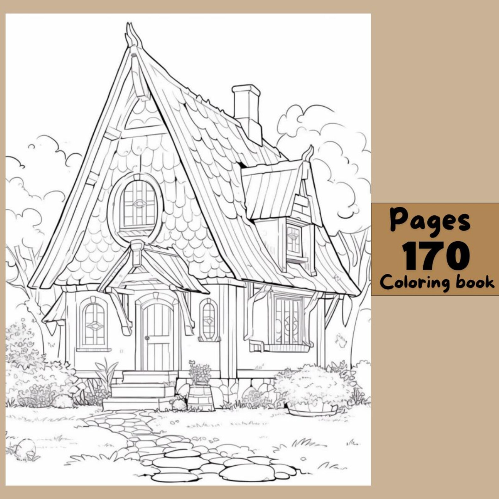 170 Country Cottage Coloring Pages | Digital PDF Download | Cute ...