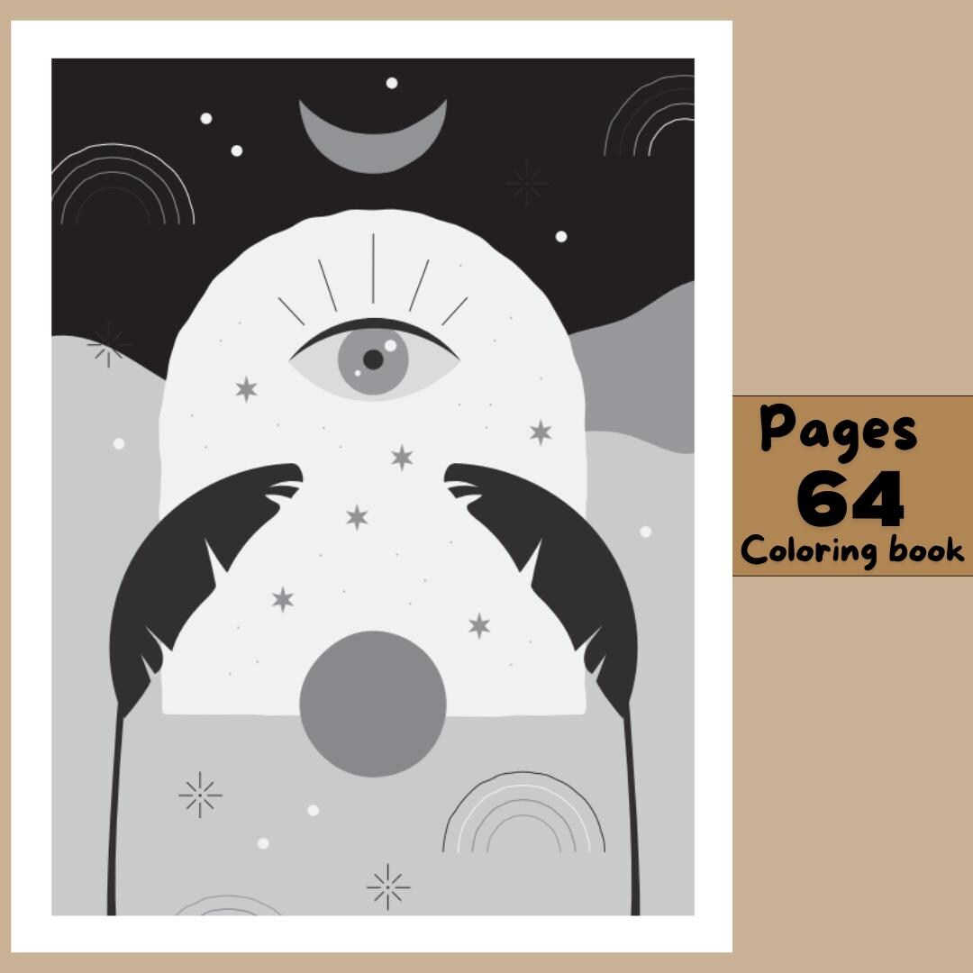 Set of 64 PDF Pages | Boho Coloring Book | Aesthetic Coloring Sheets ...