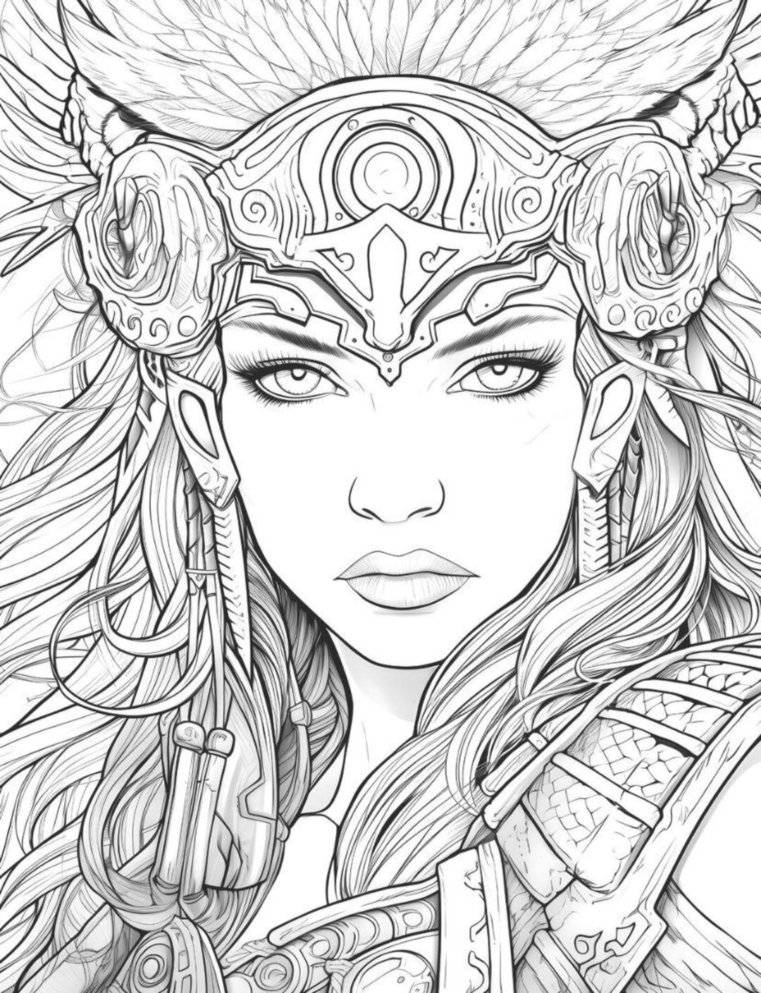 50 Worrior Women Coloring Pages | Instant Digital Download | Light and ...