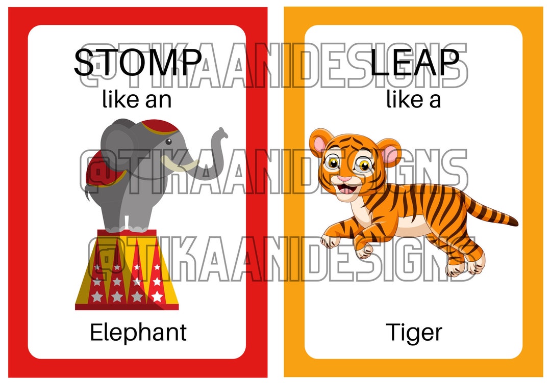 Circus Movement Cards - Etsy