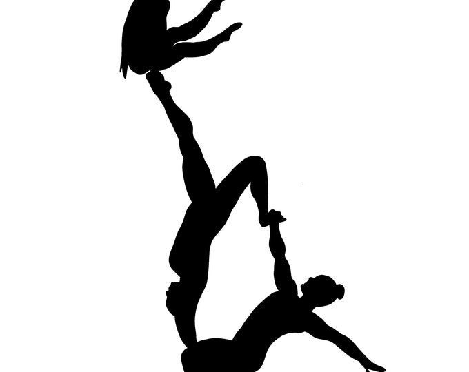Acrobatics Women Trio PNG JPG - Etsy