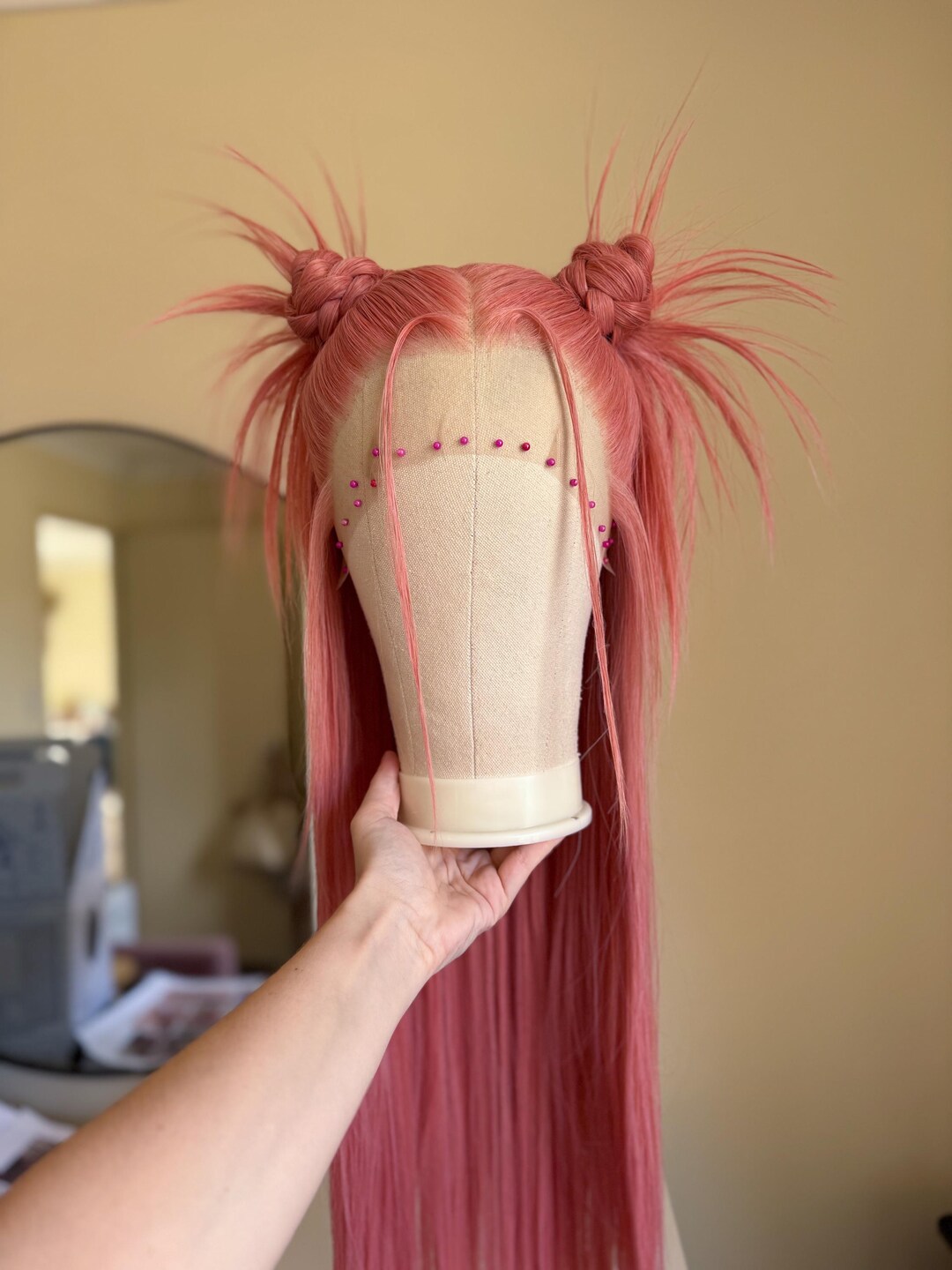 Pre-styled Pink Synthetic Wig, Cosplay, Theatre and Drag - Etsy