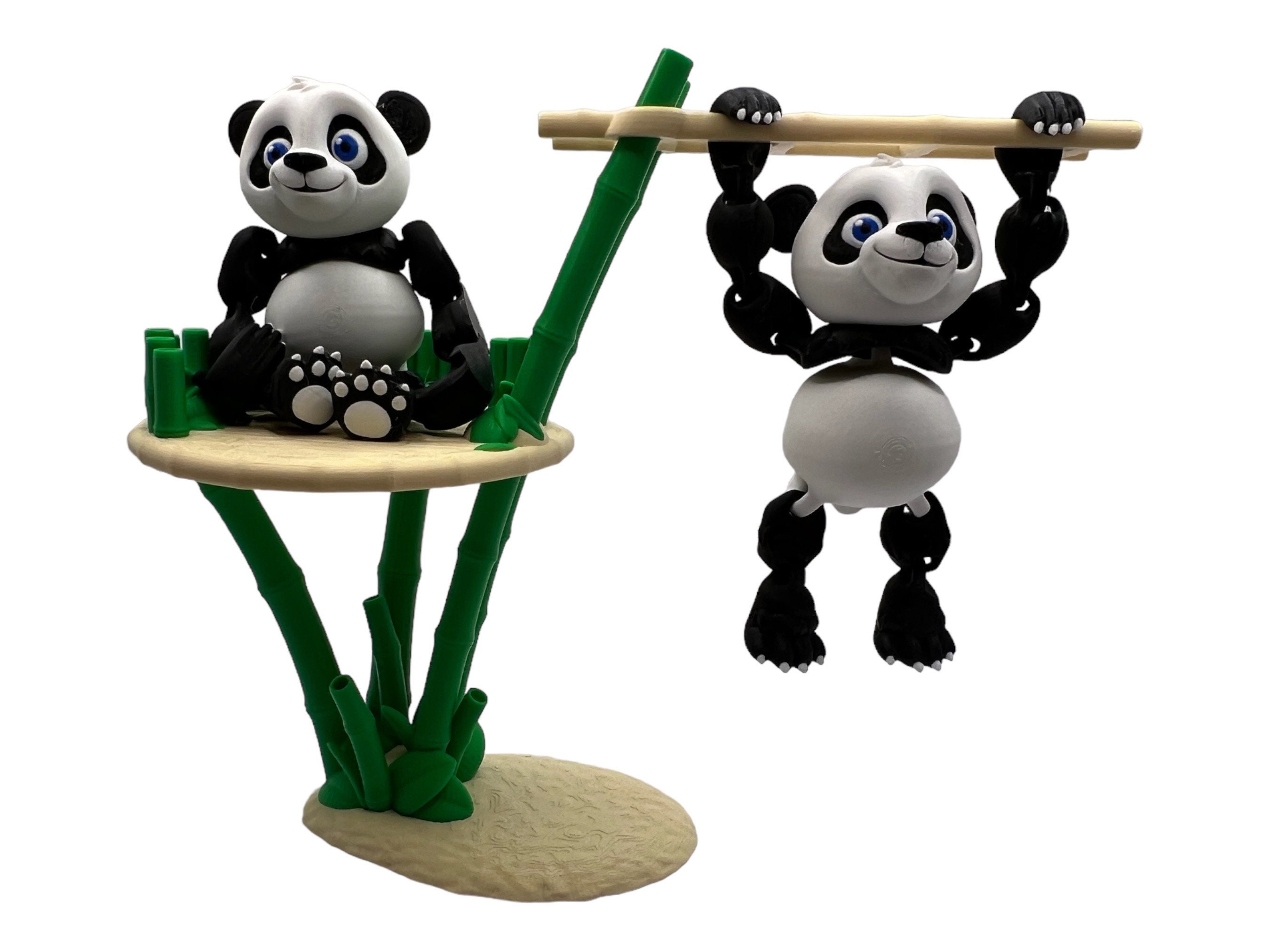 Flexi Pandas x2 With Bamboo Stand - Etsy