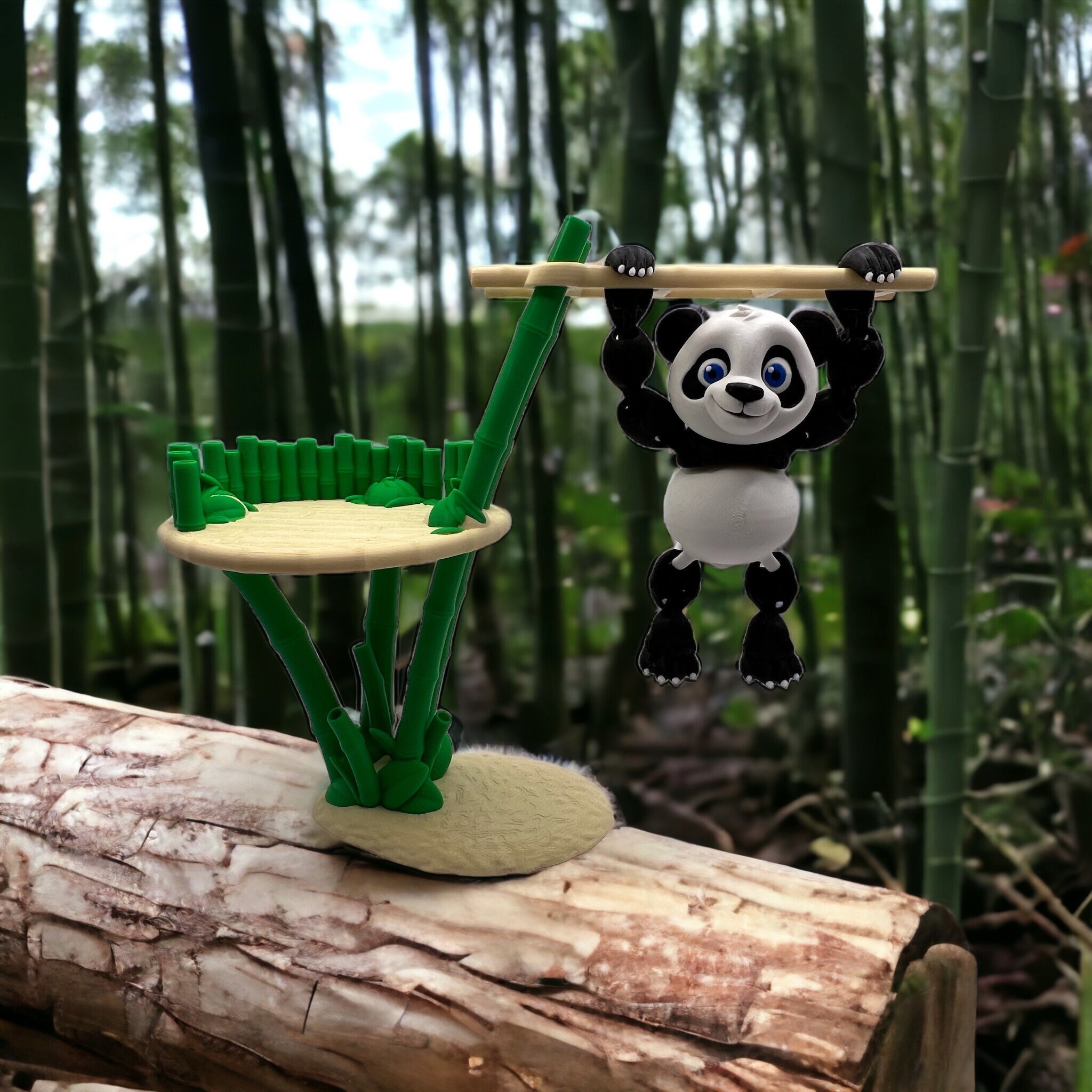 Flexi Panda With Bamboo Stand - Etsy