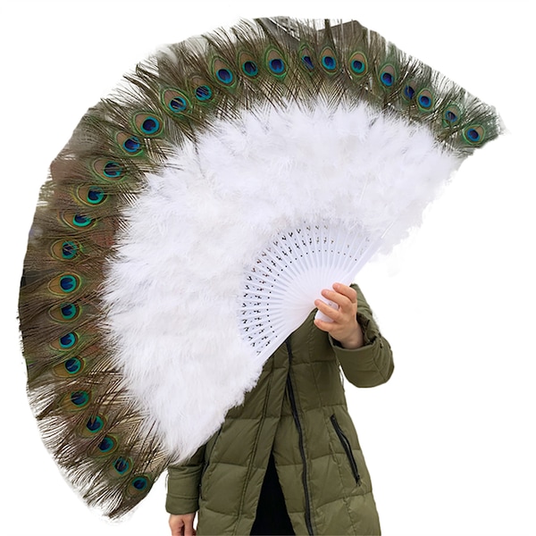 Peacock Feather Fan Etsy