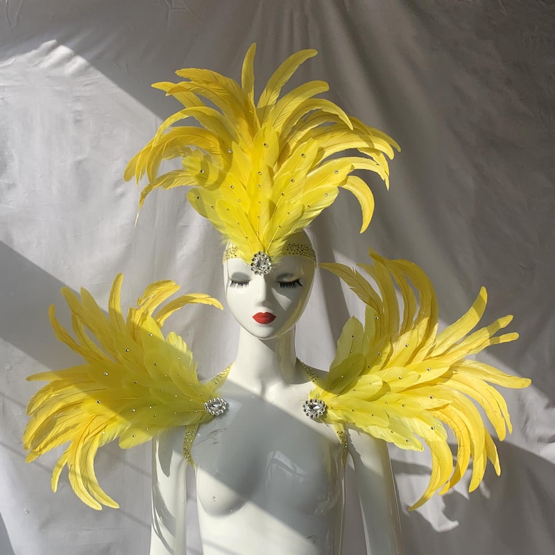 Showgirl Yellow Headpiece - Etsy