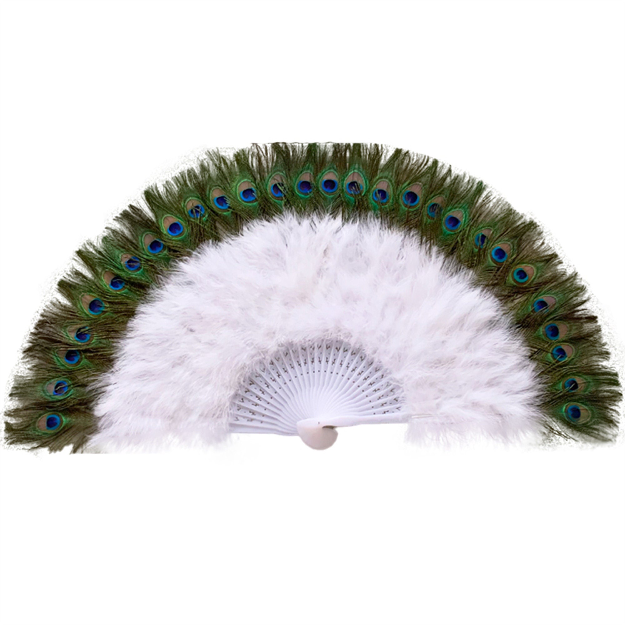 10055cm Large Peacock Feather Fans/white Marabou Feather Fans/wall ...