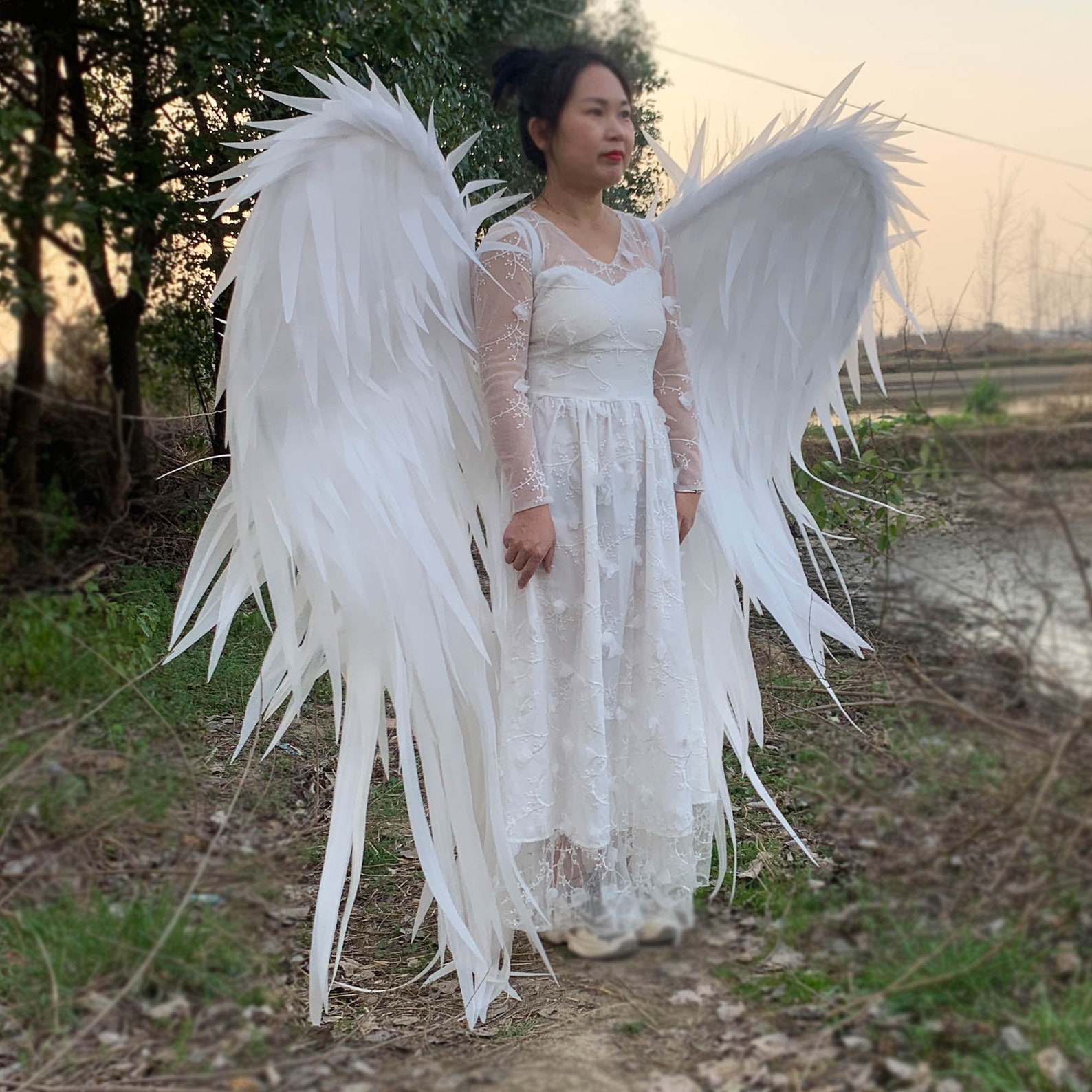 White Large Angel Wings Costume Photo Shoot Costume Cosplay Etsy