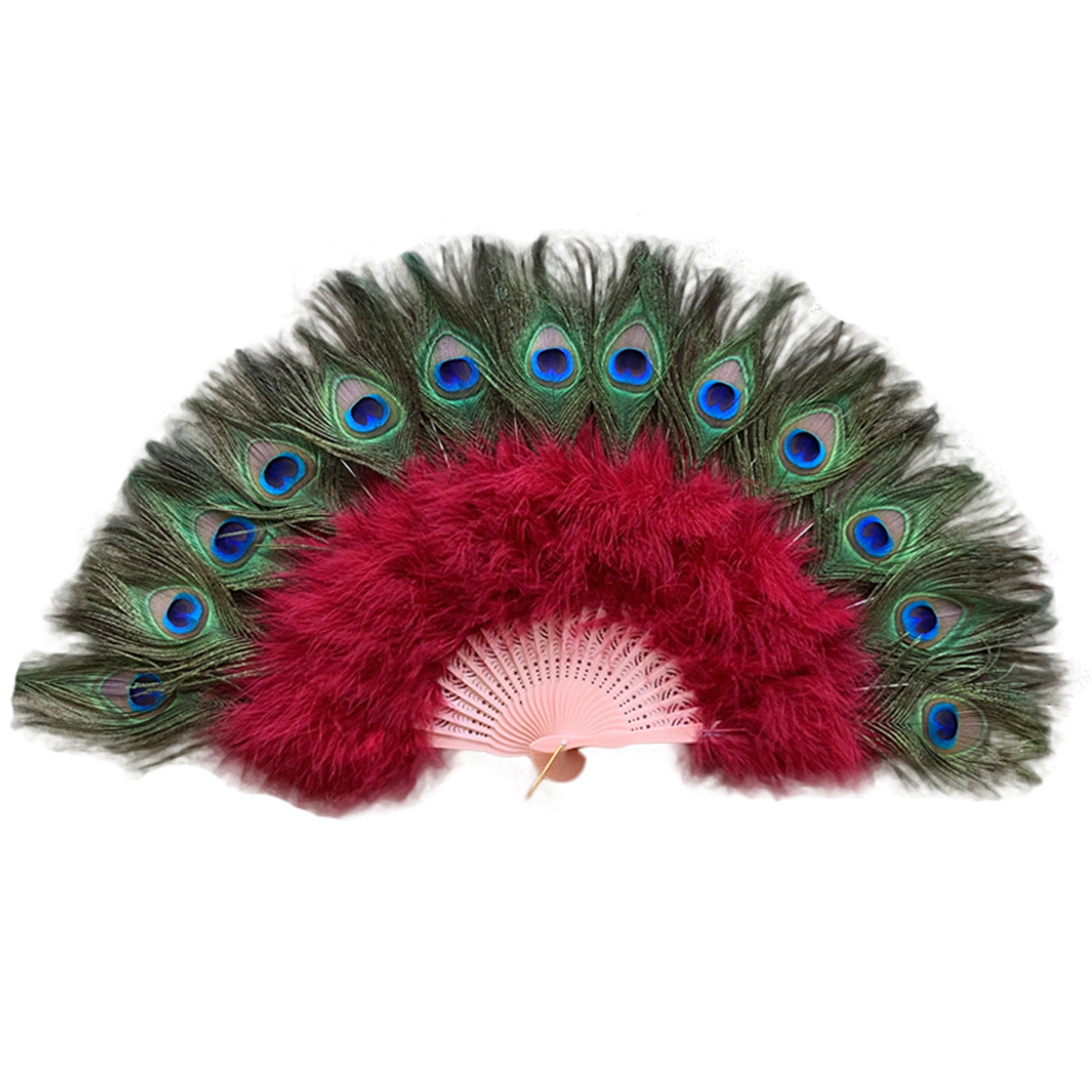 Peacock Feather Hand Fan: Black Bridal Wedding Fan (65x35cm) - Etsy