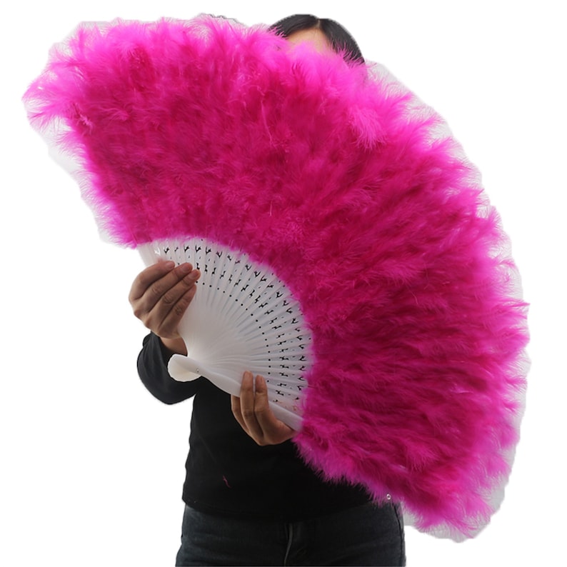 Large Marabou Feather Fan: Bridal Wedding Burlesque Dance (80x45cm) - Etsy