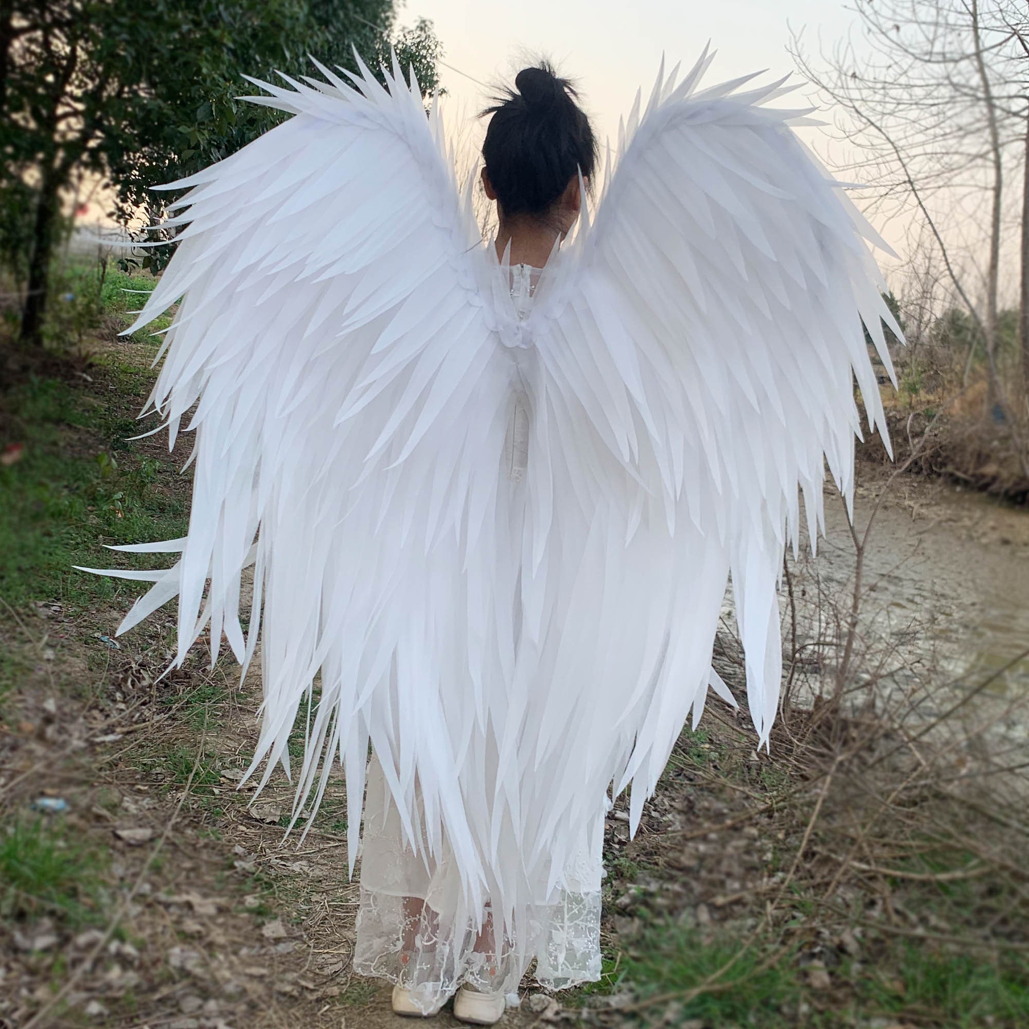 White Large Angel Wings Costume Photo Shoot Costume Cosplay Etsy