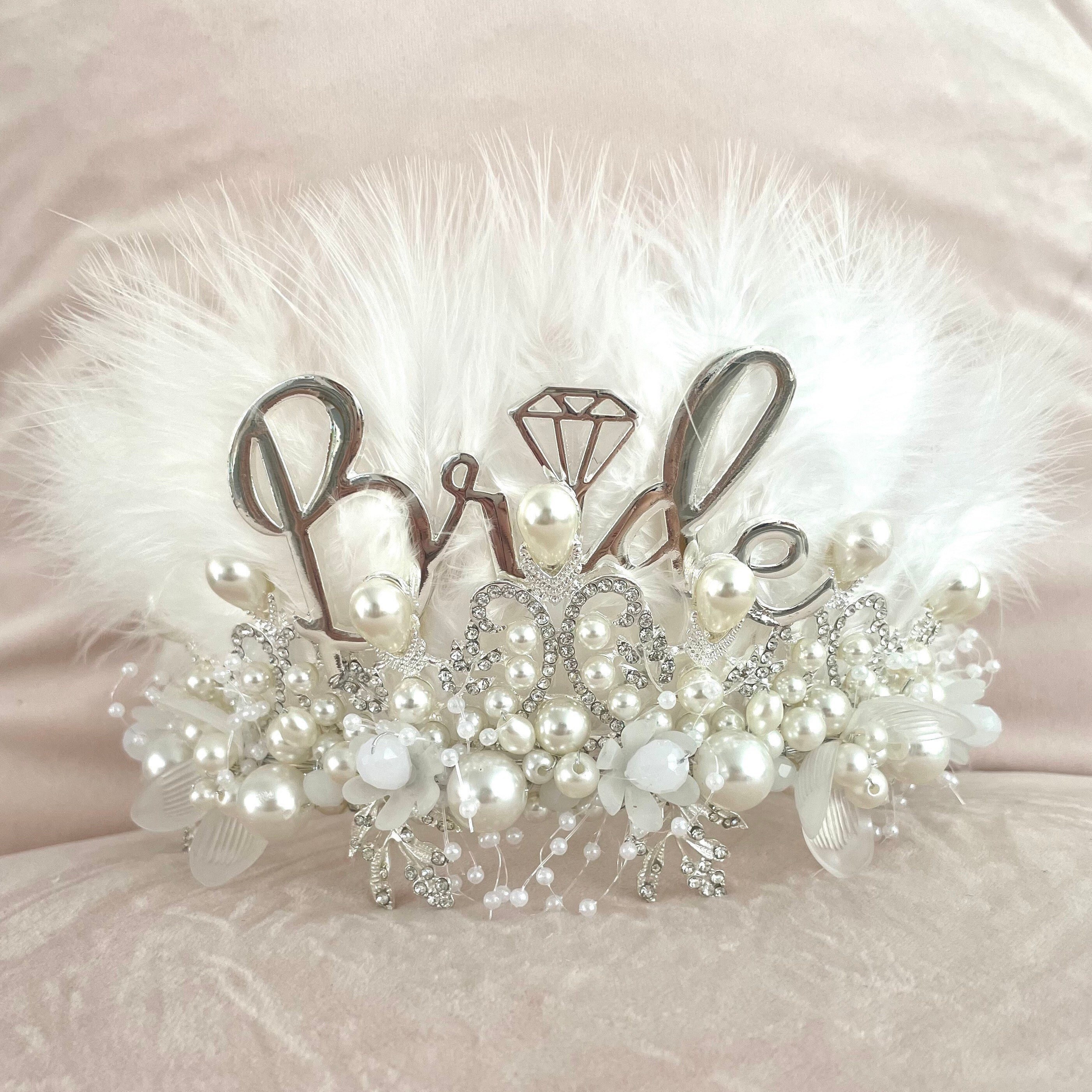 Bride to Be Crown / Hen Crown in Pearl & White Extravagant - Etsy UK